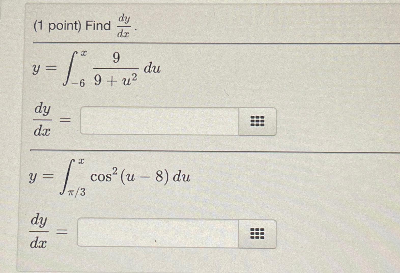 Solved (1 ﻿point) ﻿Find | Chegg.com