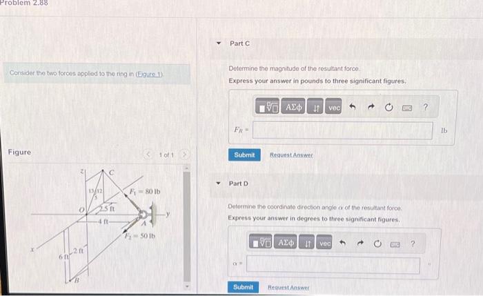 Solved Consider the two forces applied to the ring in | Chegg.com