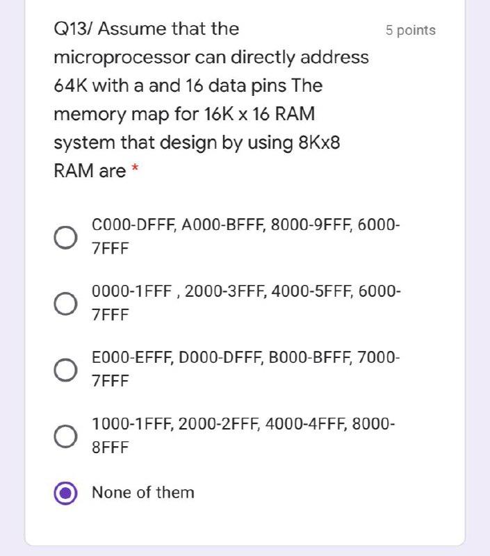 Solved 5 points Q13) Assume that the microprocessor can | Chegg.com
