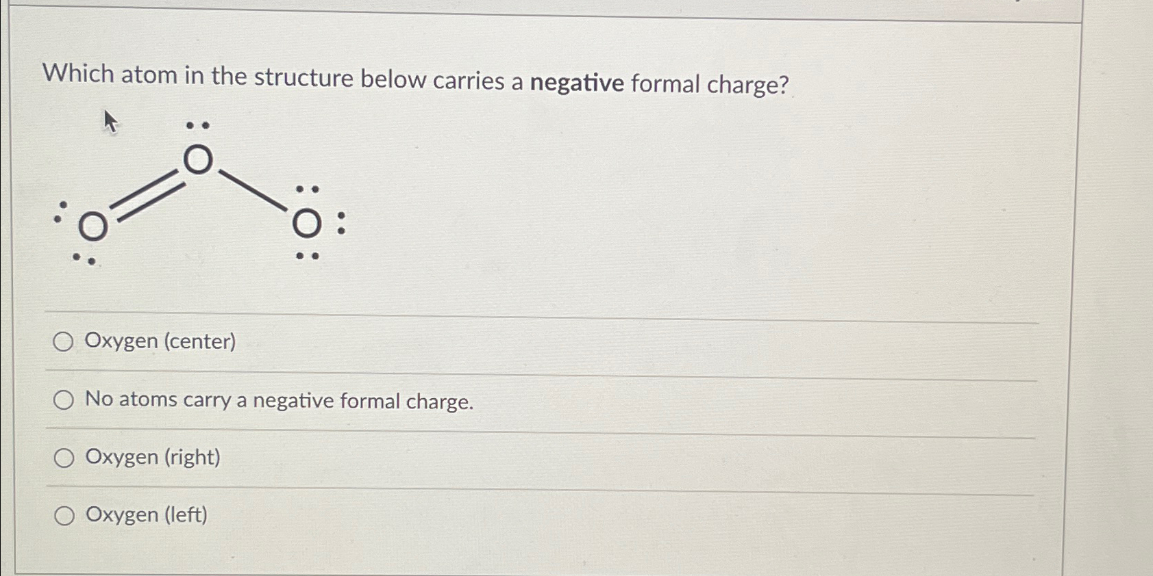 Solved Which atom in the structure below carries a negative | Chegg.com