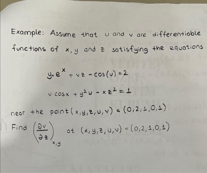 Solved Example: Assume that u and v are differentiable | Chegg.com