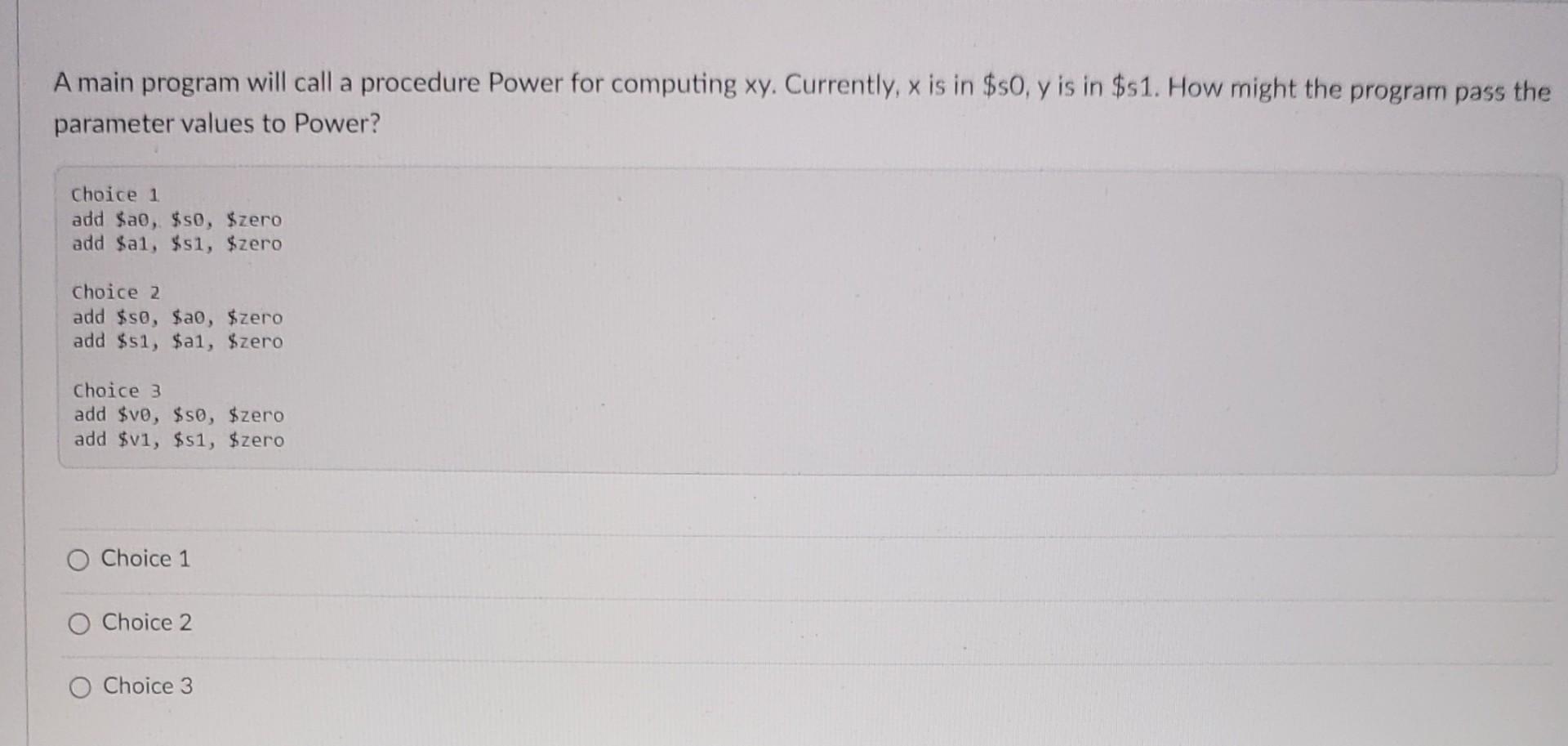 Solved A main program will call a procedure Power for | Chegg.com