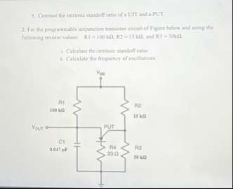 Solved Contrast the intrinsic standoff ratio of a UTT and a | Chegg.com