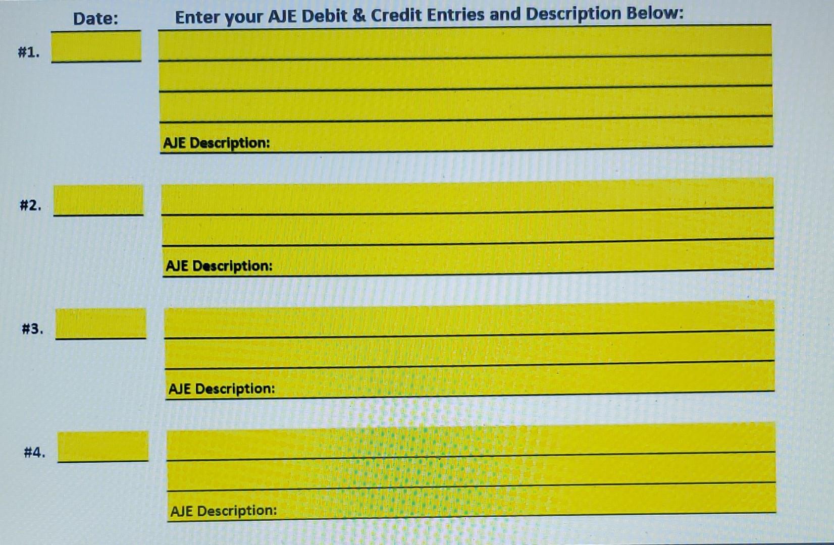 Solved please fill out answers exactly like the yellow excel | Chegg.com