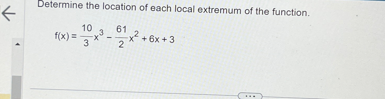 Solved Determine the location of each local extremum of the | Chegg.com