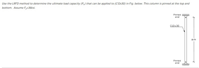 Solved Use the LRFD method to determine the ultimate load | Chegg.com