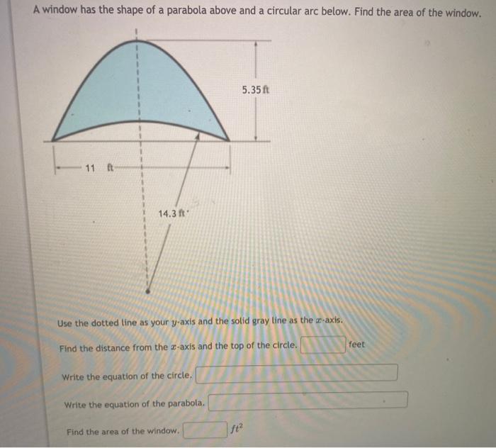 Solved A window has the shape of a parabola above and a | Chegg.com