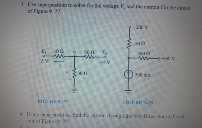 Solved Use superposition to solve for the voltage Vs ﻿and | Chegg.com