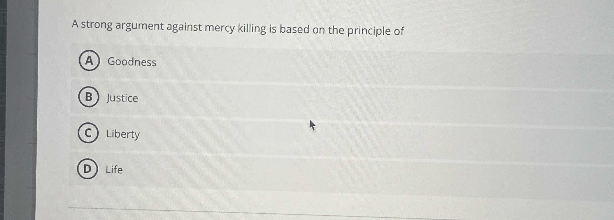 Solved A strong argument against mercy killing is based on | Chegg.com
