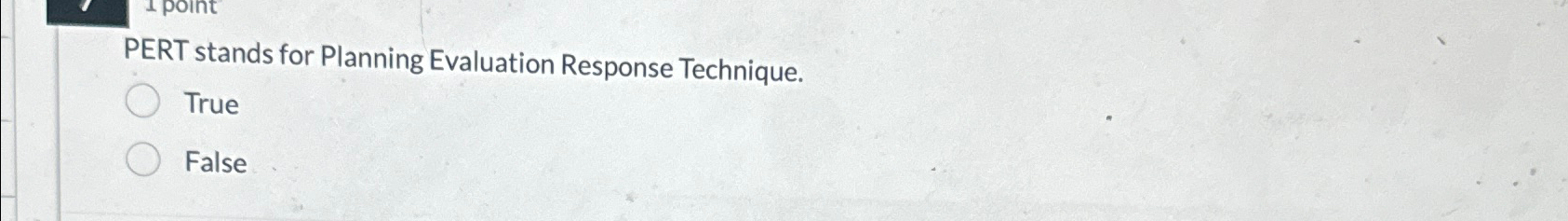 Solved PERT stands for Planning Evaluation Response | Chegg.com