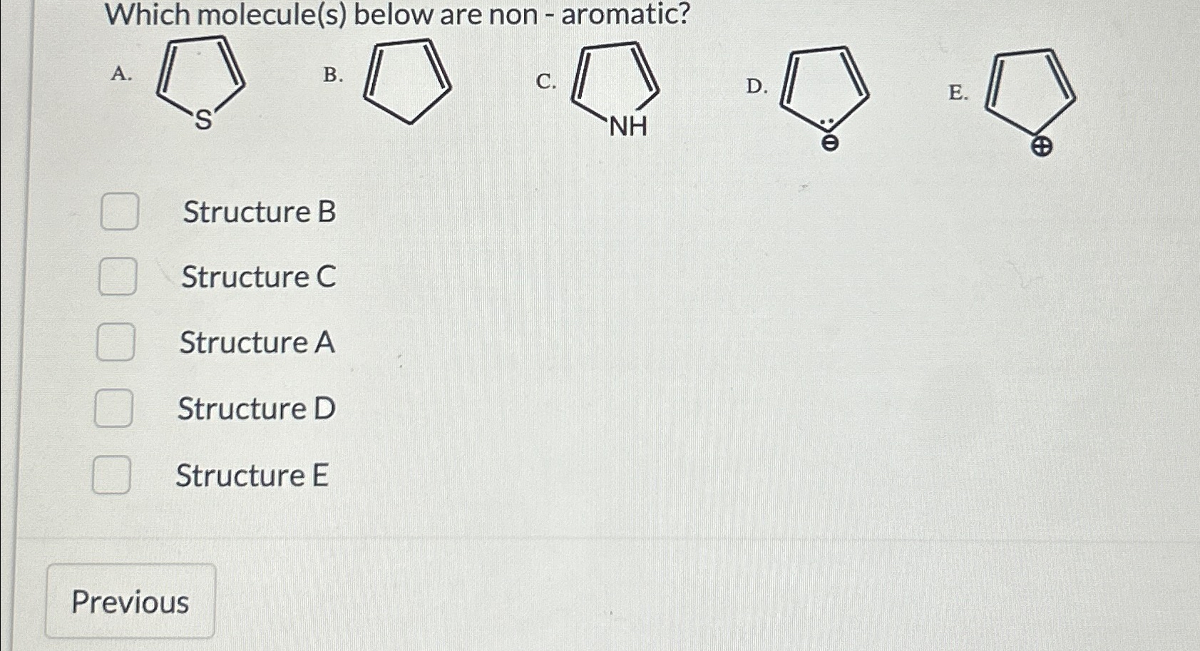 Solved Which molecule(s) ﻿below are non - | Chegg.com