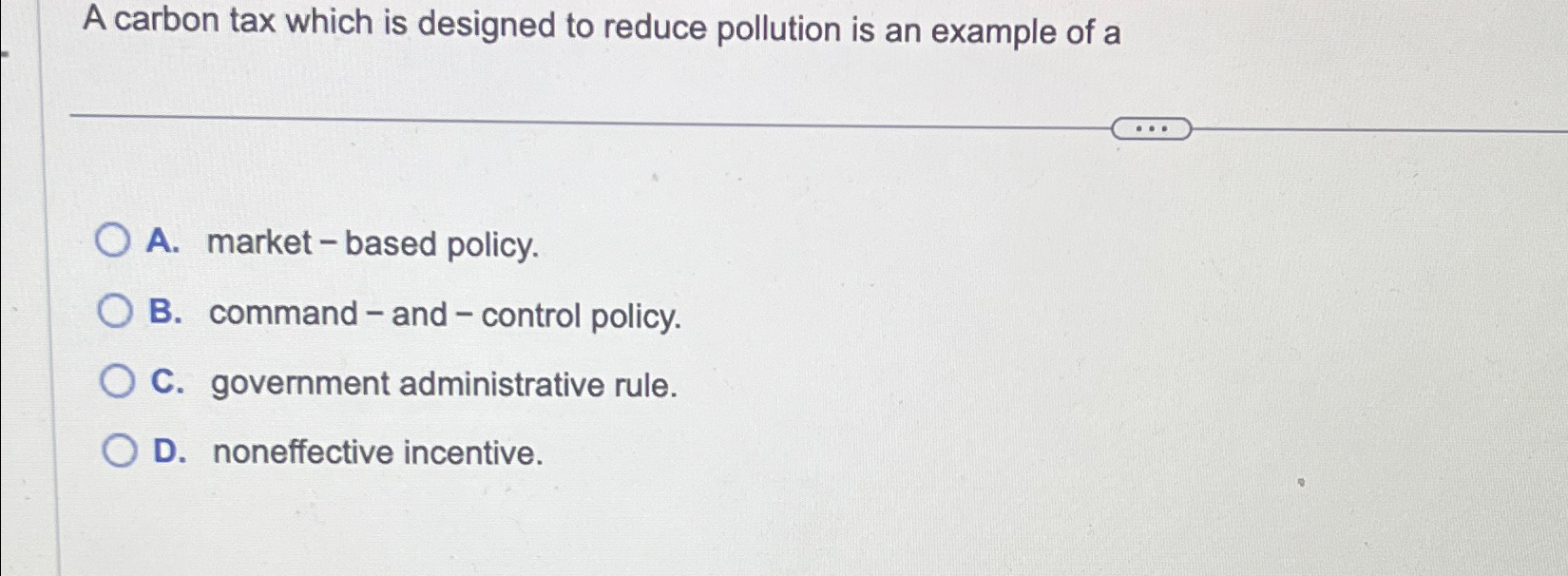 Solved A carbon tax which is designed to reduce pollution is | Chegg.com