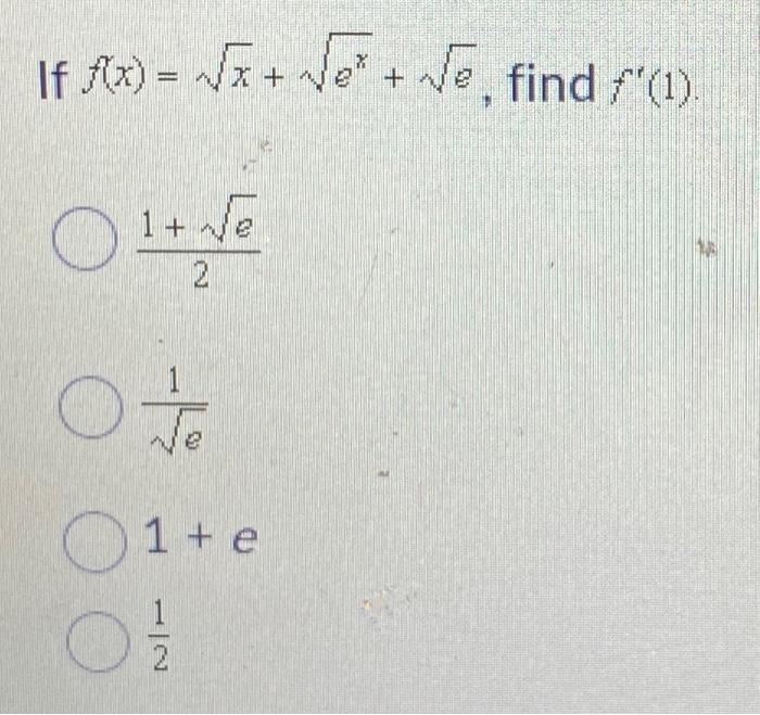 Solved f(x)=x+ex+e21+ee11+e21 | Chegg.com
