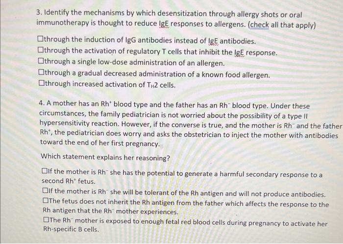 Solved 3. Identify the mechanisms by which desensitization | Chegg.com