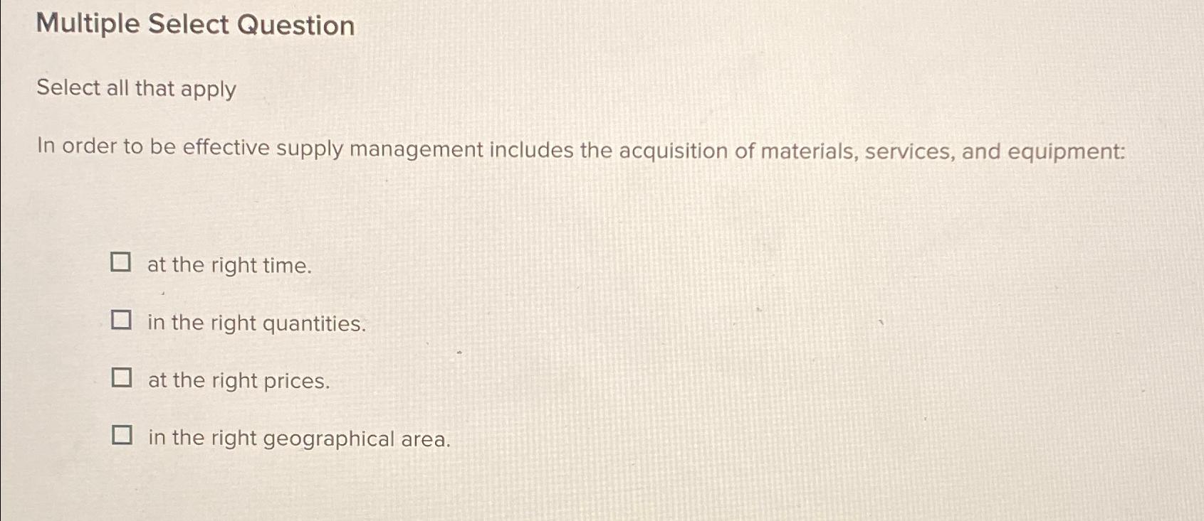 Solved Multiple Select QuestionSelect all that applyIn order | Chegg.com