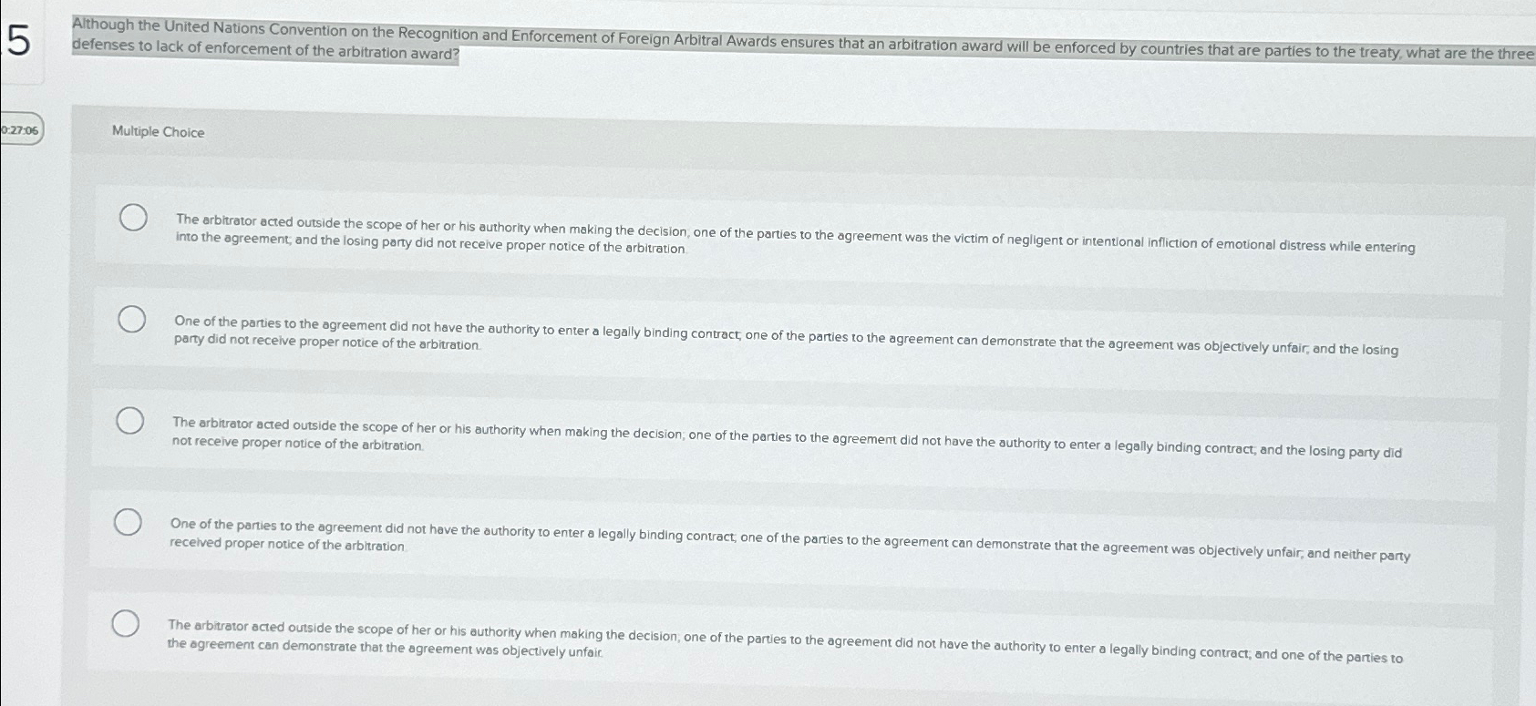 Solved defenses to lack of enforcement of the arbitration | Chegg.com