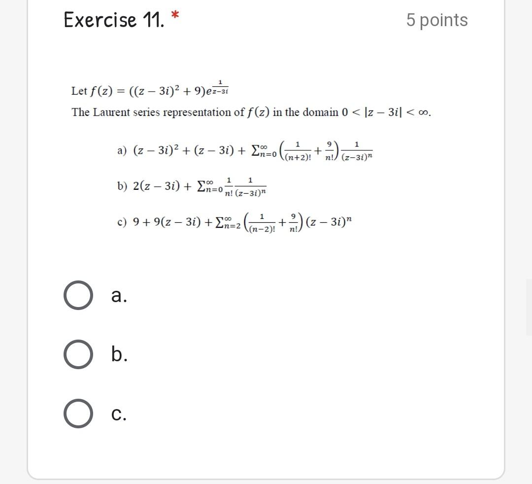 Solved * Exercise 11. 5 points Let f (2) = ((2 – 3i)2 + | Chegg.com