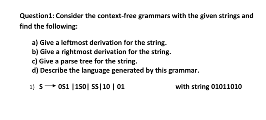 Solved Question1: Consider the context-free grammars with | Chegg.com