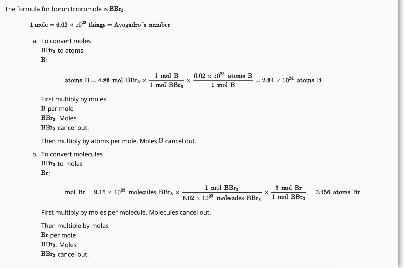 Solved The formula for boron tribromide is BBr3.1 ﻿mole | Chegg.com