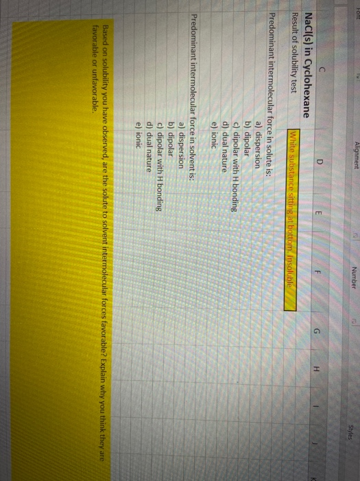 Solved Font Alignment Number Styles D E F G Н C с NaCl(s) in | Chegg.com