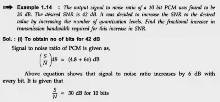 Solved Example 1.14 : The output signal to noise ratio of a | Chegg.com