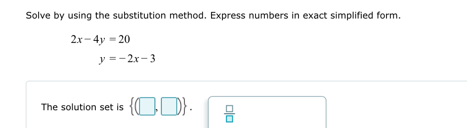 Solved Solve by using the substitution method. Express | Chegg.com
