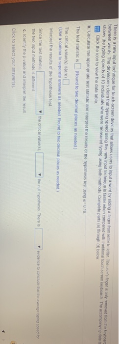 Solved There is a new input technique for touch-screen | Chegg.com