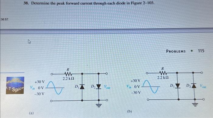 38 Determine The Peak Forward Current Through Each