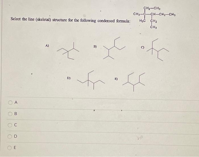Solved CH2-CH3 CH3-6-CH-CH2-CHE H5C Select the line | Chegg.com