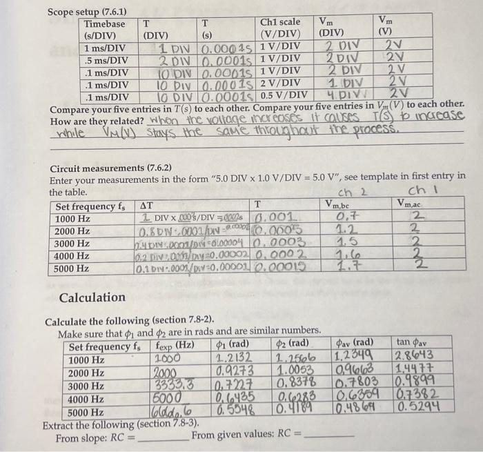Solved Scop Circuit measurements (7.6.2) Enter your | Chegg.com