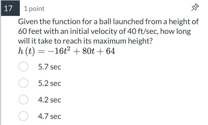 Solved Given the function for a ball launched from a height | Chegg.com