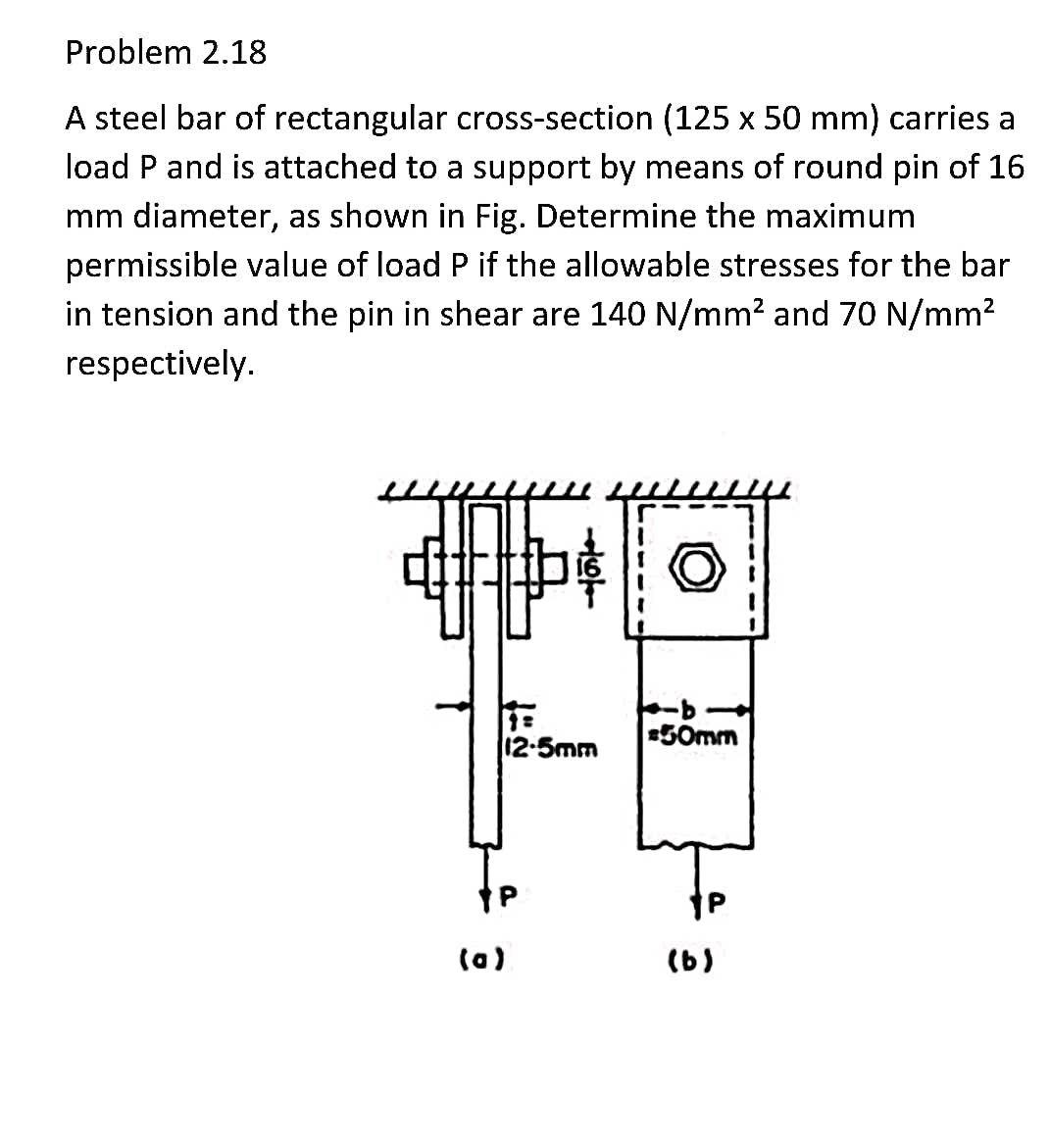 Solved Problem 2.18 A steel bar of rectangular cross-section | Chegg.com