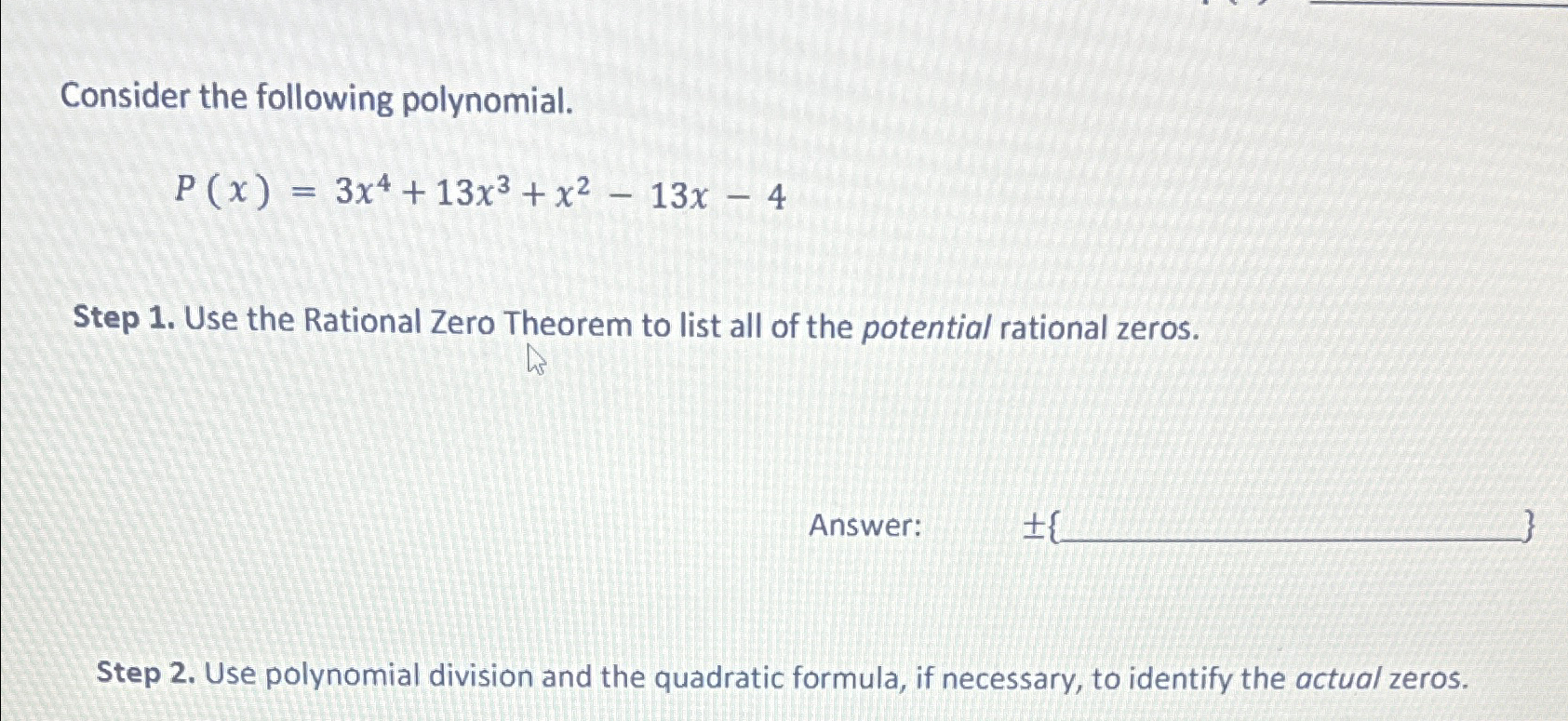 Solved Consider The Following