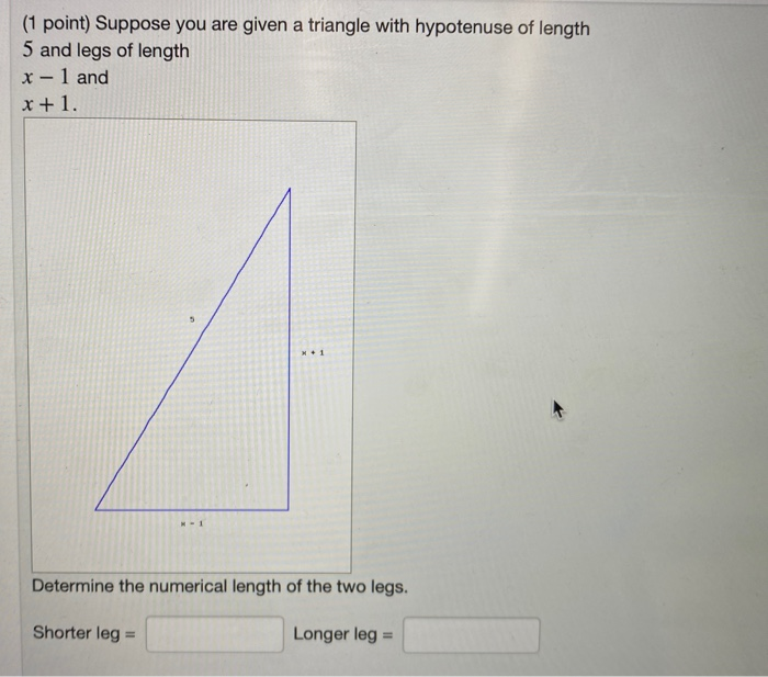 Solved (1 point) Suppose you are given a triangle with | Chegg.com
