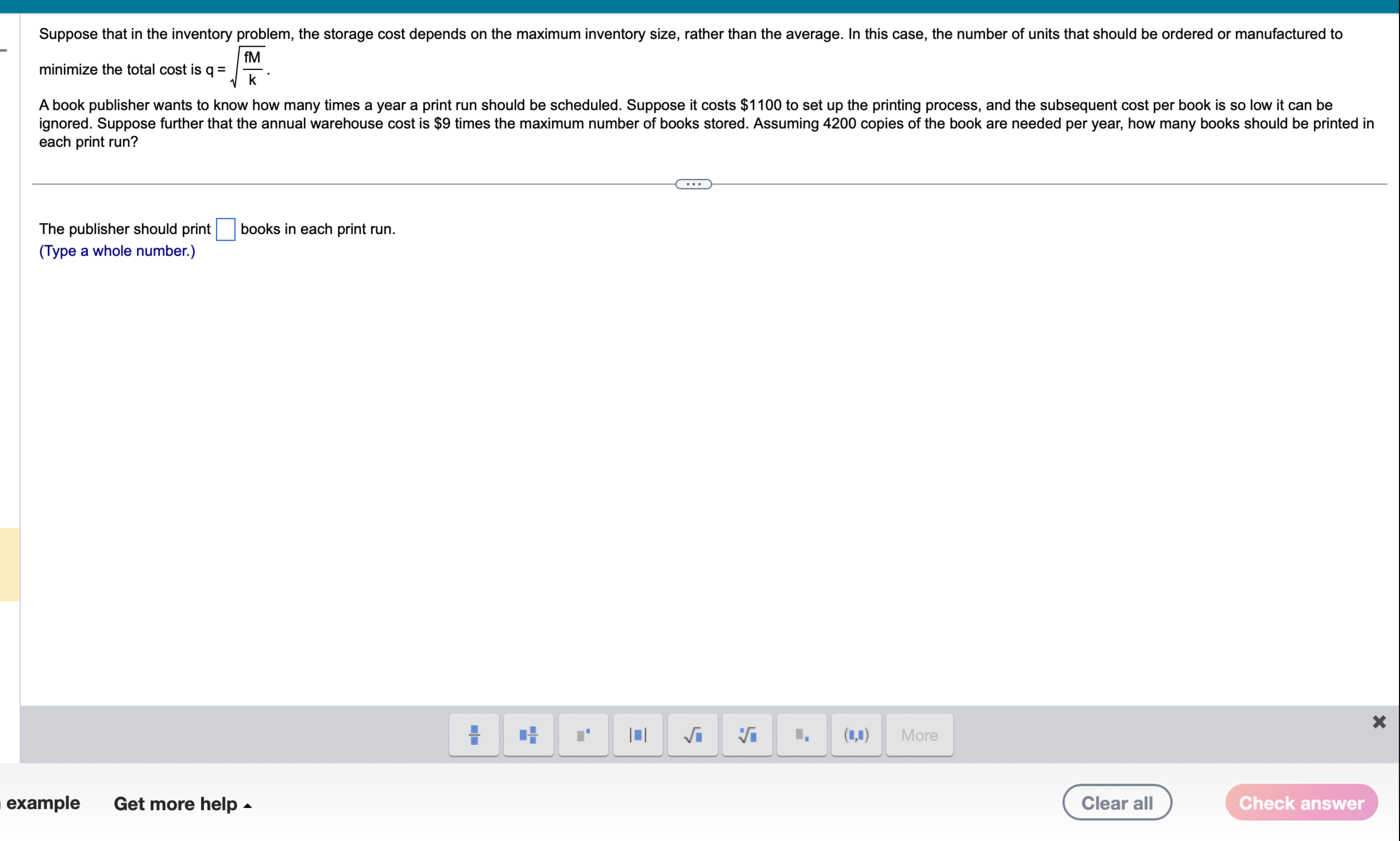 Solved Suppose that in the inventory problem, the storage | Chegg.com