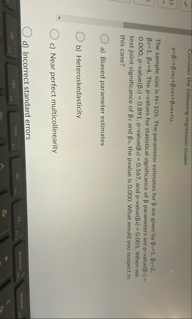 Solved Consider the following regression | Chegg.com