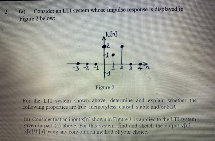 Solved 2. (a) Consider an LTI system whose impulse response | Chegg.com