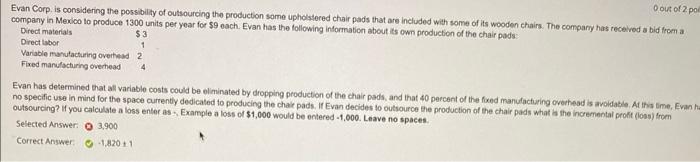 Solved Evan Corp. is considering the possibility of | Chegg.com
