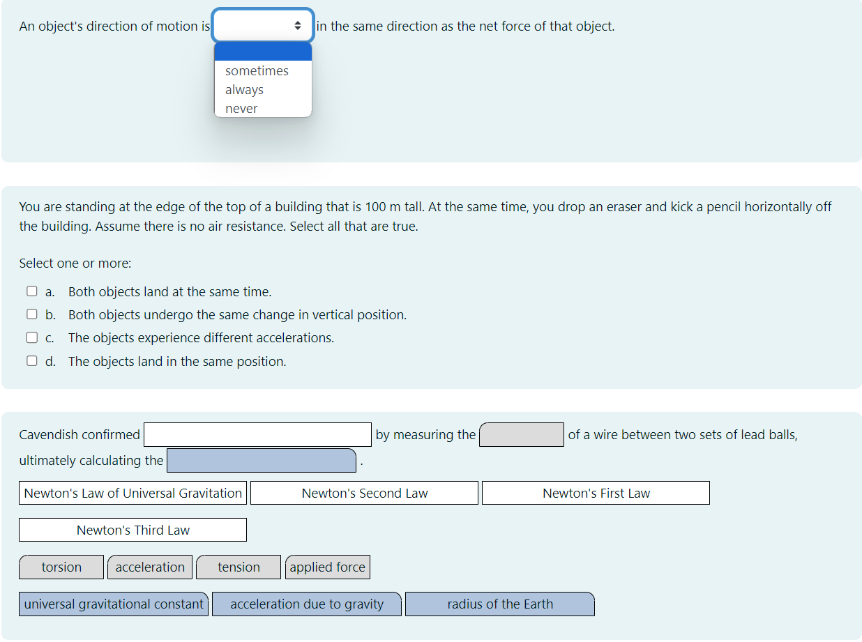 Solved An object's direction of motion isin the same | Chegg.com