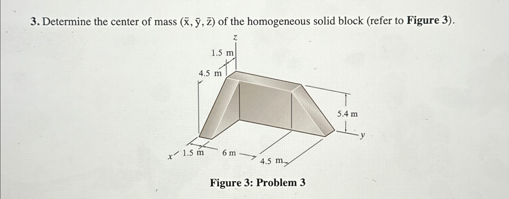 Solved Determine the center of mass ( x‾,bar (y),bar (z) ) | Chegg.com