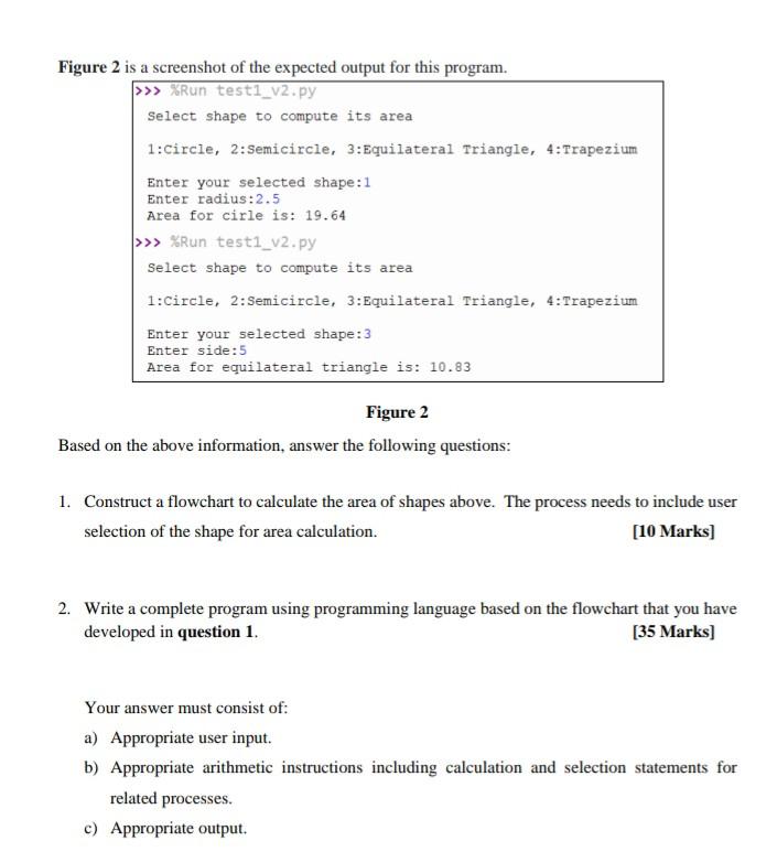Solved QUESTION [45 MARKS] There are FOUR (4) types of shape | Chegg.com