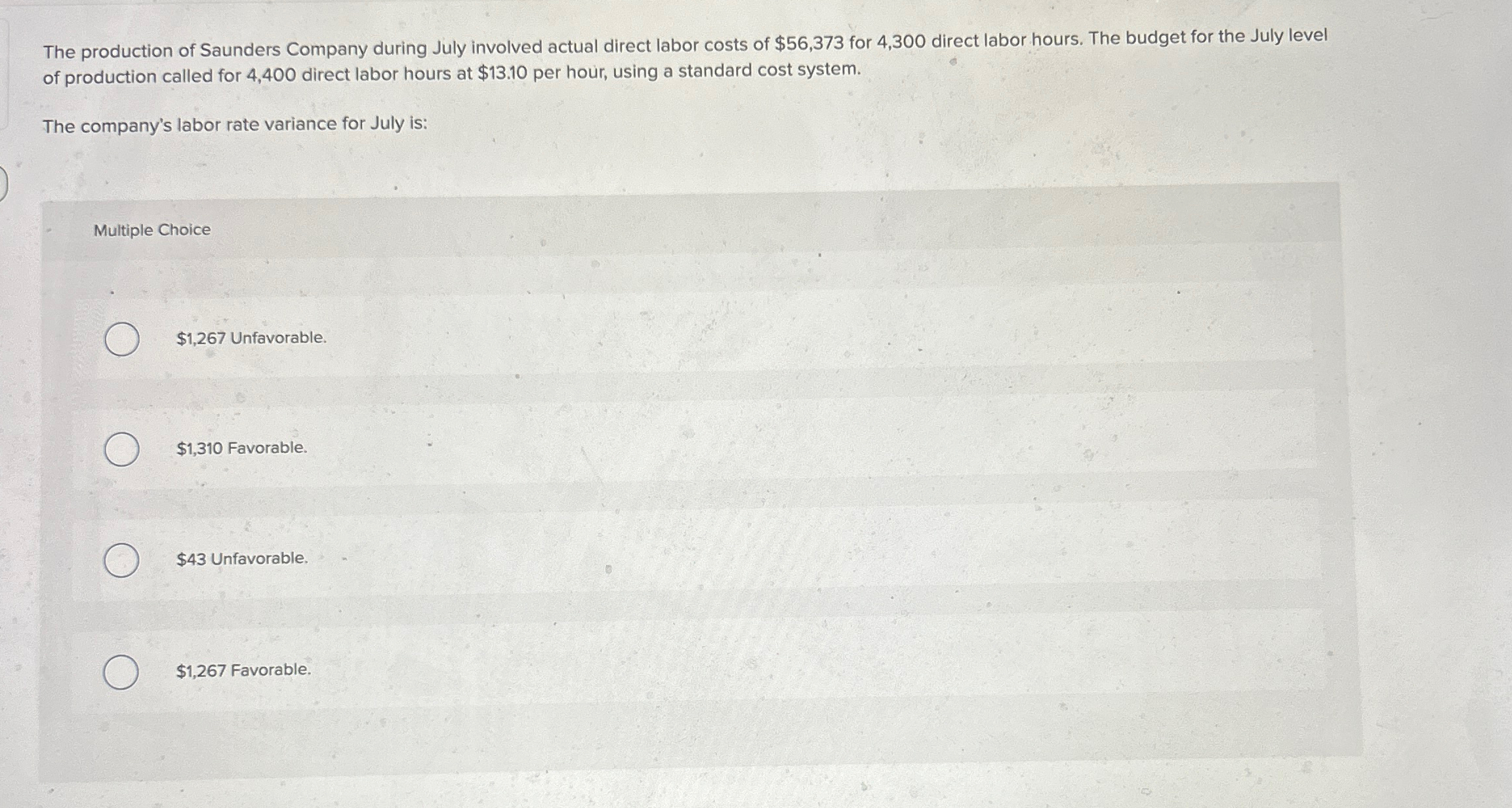 Solved The production of Saunders Company during July | Chegg.com