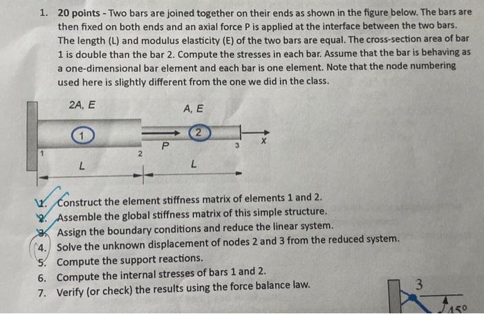 Solved 1. 20 points - Two bars are joined together on their | Chegg.com
