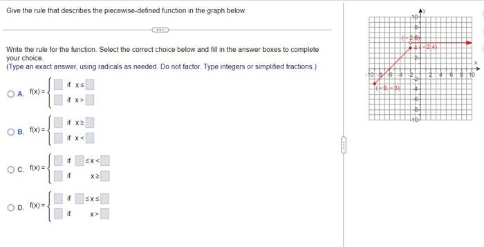 Solved Give the rule that describes the piecewise-defined | Chegg.com