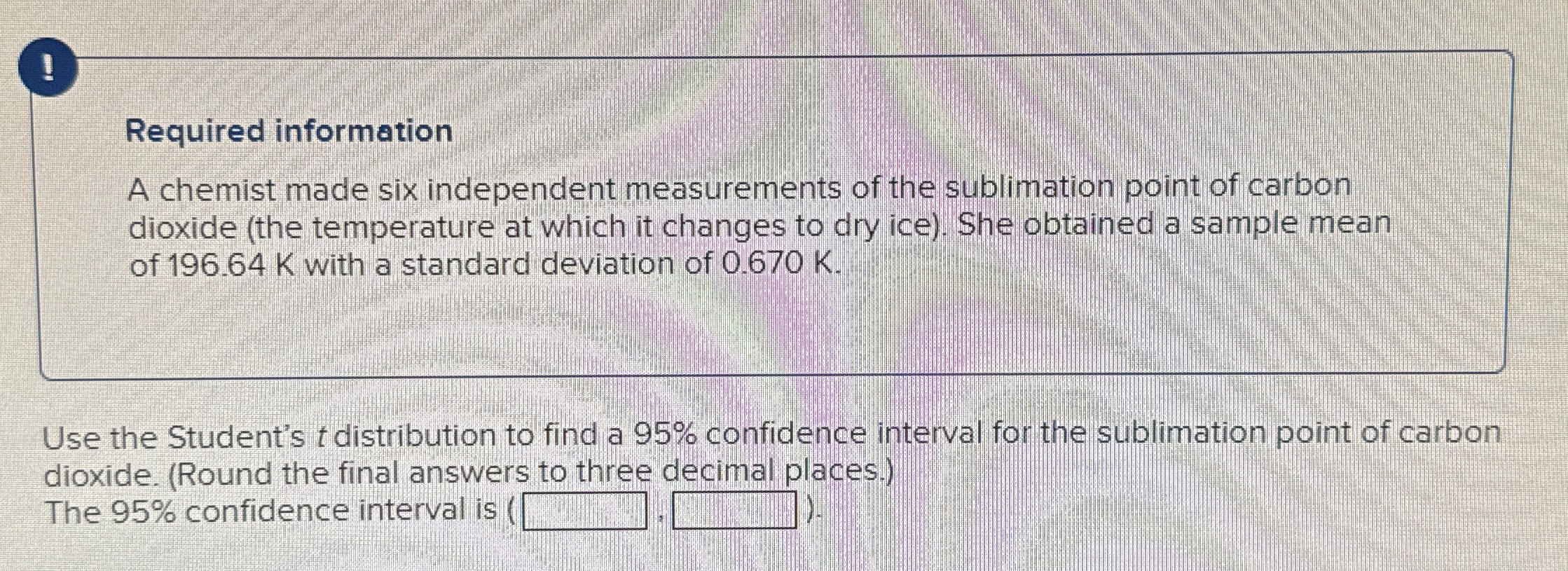 Solved 19)Required informationA chemist made six independent | Chegg.com