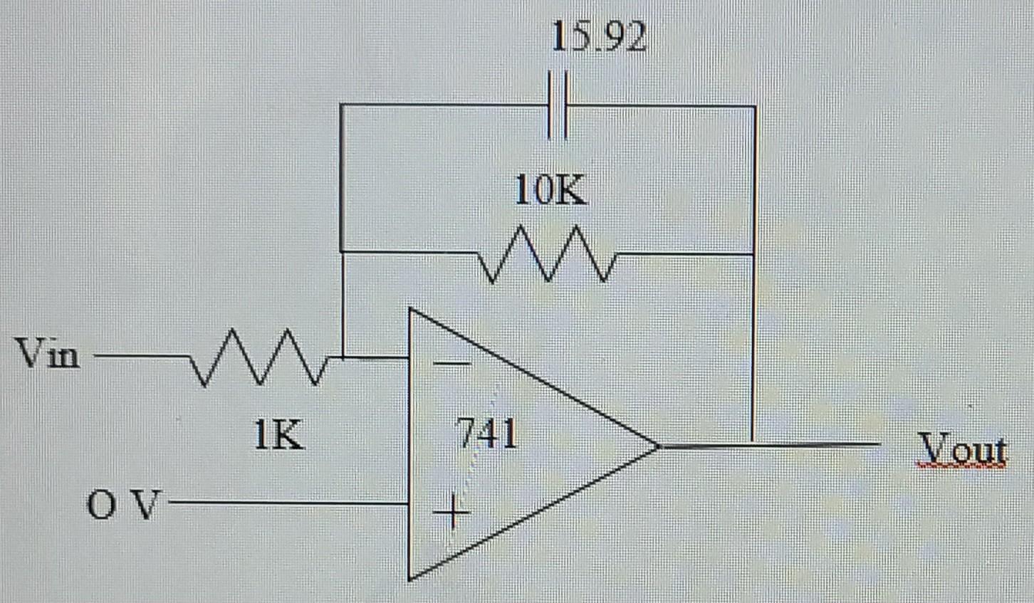 Solved For a frequency of fc=1kHz and an amplification | Chegg.com