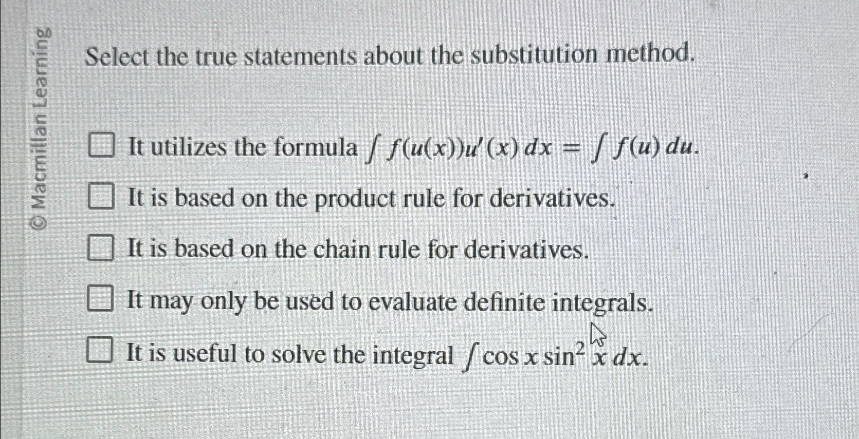 Solved Select the true statements about the substitution | Chegg.com
