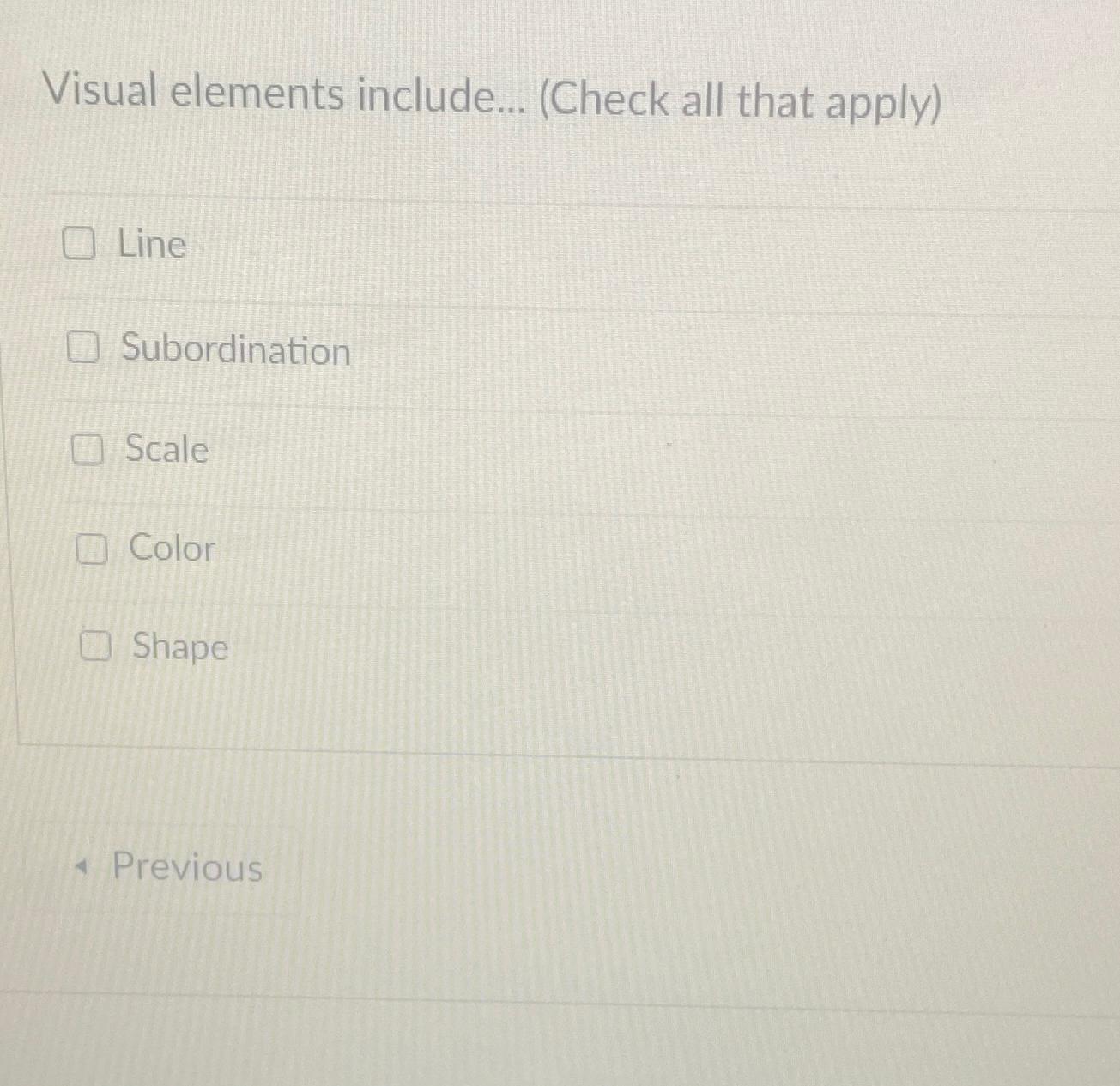 Solved Visual elements include... (Check all that | Chegg.com