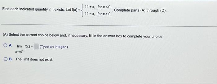 Solved Find each indicated quantity if it exists. Let f(x) = | Chegg.com