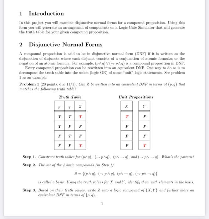 Solved 1 Introduction In this project you will examine | Chegg.com